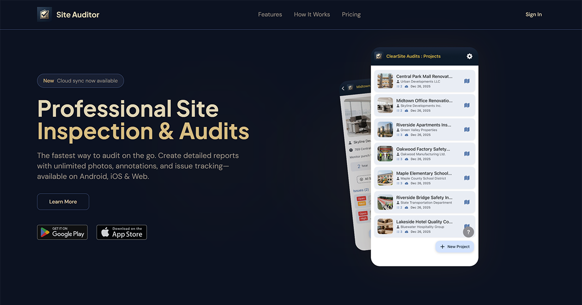 Site Auditor - Professional Site Inspection & Audit App